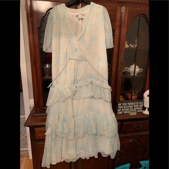 Roaman's | Dresses | Roamans Womens Light Blue Plus Size Ruffle | Poshmark